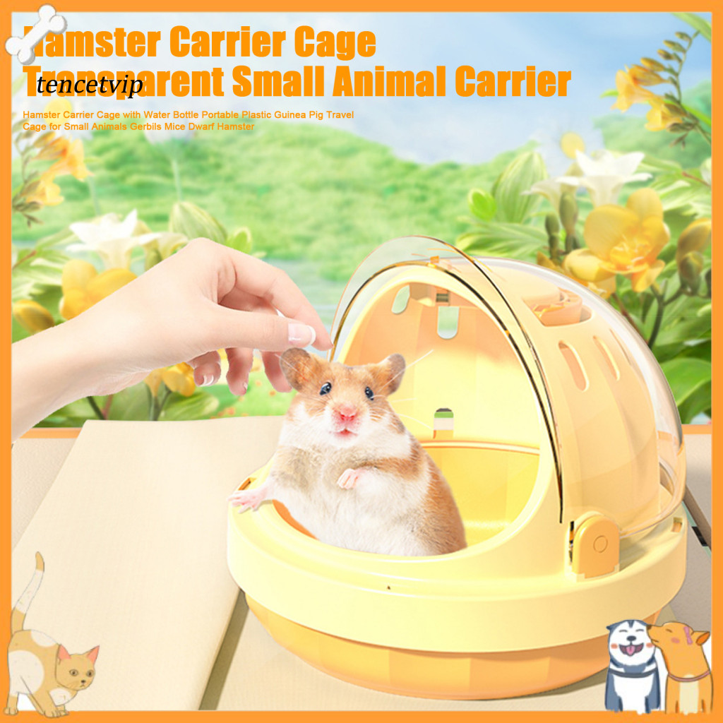 Vip Ventilated Rodent Carrier Portable Hamster Carrier Cage with Water ...