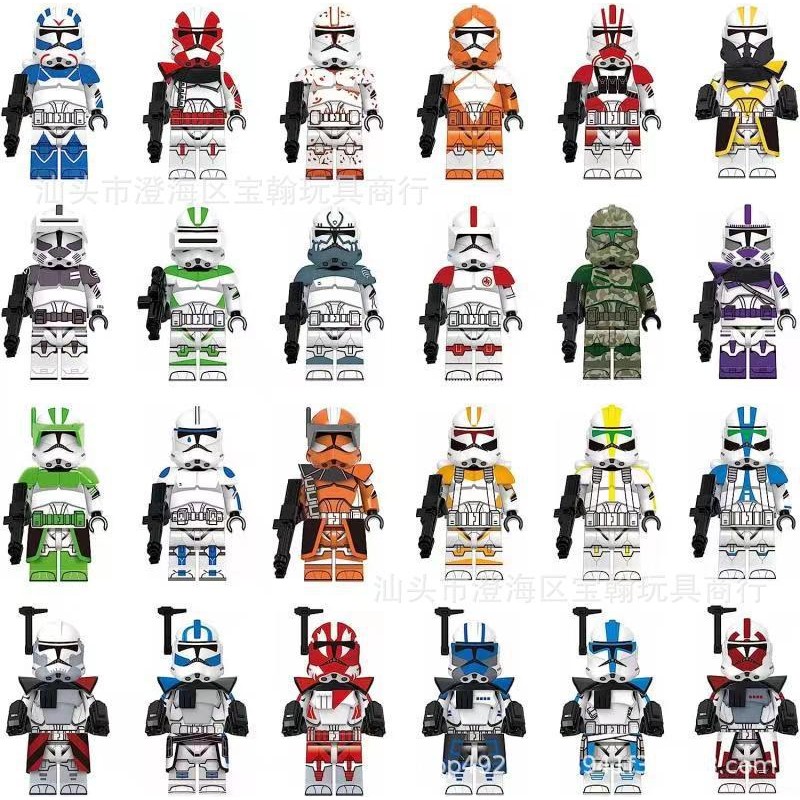 24-Piece (2-Inch) Clone Trooper Playset, Space War Mini Building Set ...
