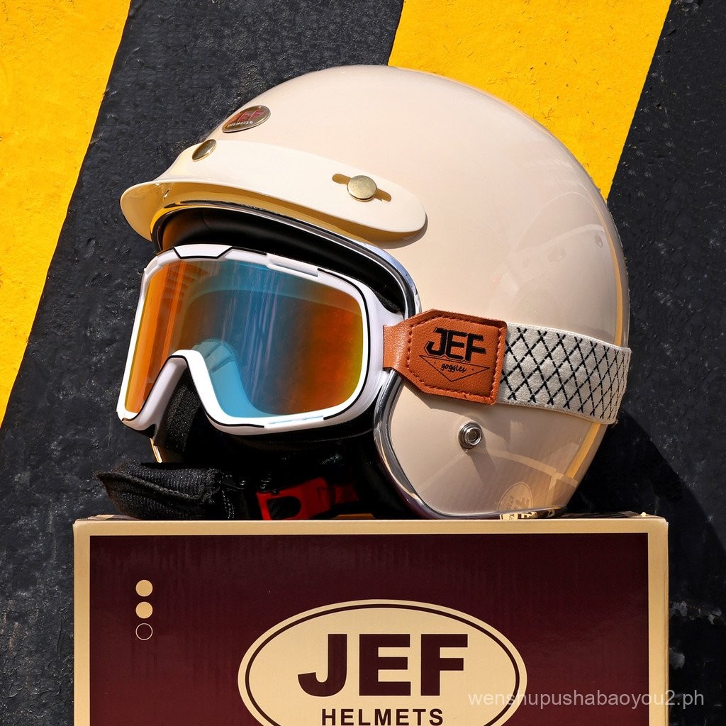 Taiwan JEF Retro3/4Helmet Vespa Jiang Ge Scooter Half Helmet for Men ...