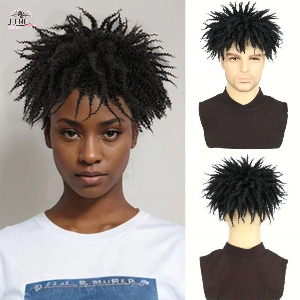 JEREMY1 Dreadlock Hair Toppers Wigs, Afro Wigs Clip in Short Afro Kinky ...