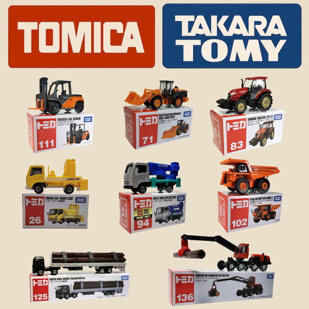 Tomica No.111 1:64 Diecast Toyota Forklift Excavator Crane Tractor ...