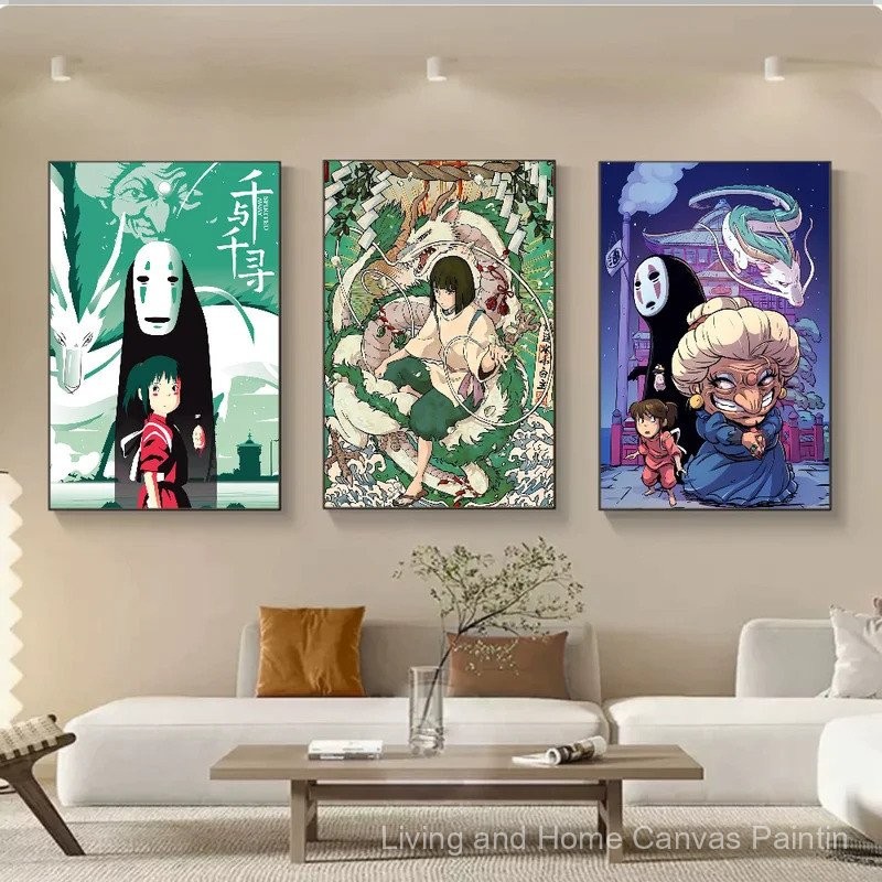 Anime Spirited Away Movie Sticky Posters Retro Kraft Paper Sticker DIY ...