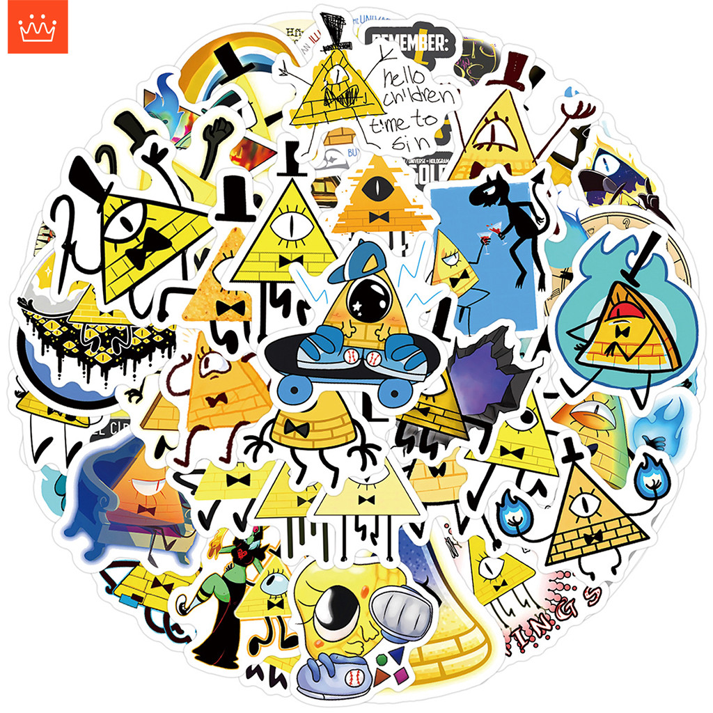 J· Bill Cipher Stickers Set Cartoon Graffiti Waterproof Decals Pack, 63 ...