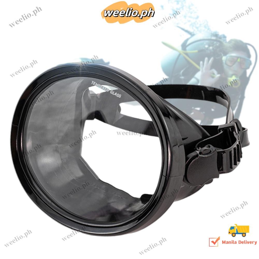 Oval Diving Mask Spearfishing Mask Tempered Glass Lens Single Lens ...