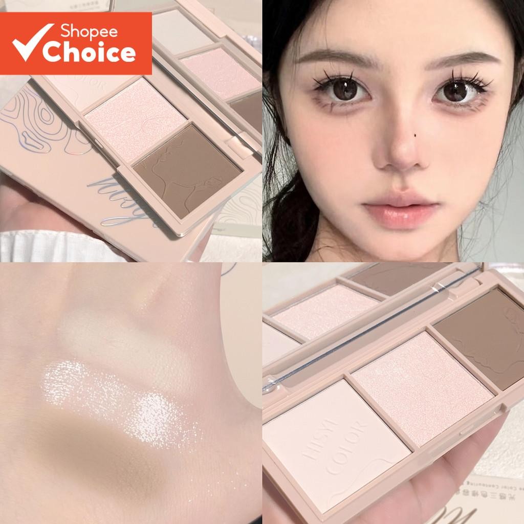Light Feeling Three-Color Contouring Powder Pearlescent Matte Three ...