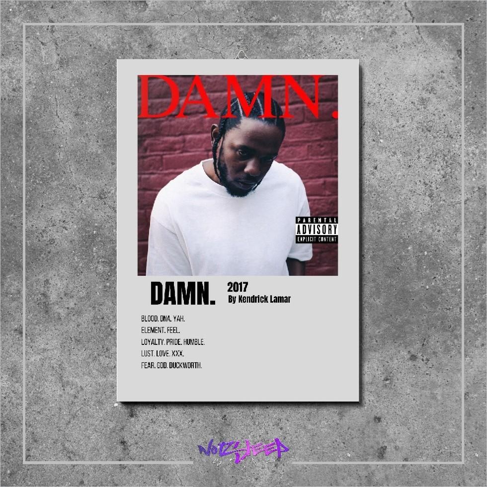 Wooden Poster Wooden Poster Notsleep Cover Music Album DAMN Kendrick ...
