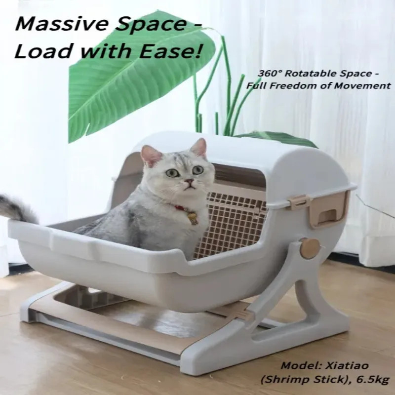 Self Cleaning Cat Litter Box – Semi Automatic with Built-in Sifter for ...