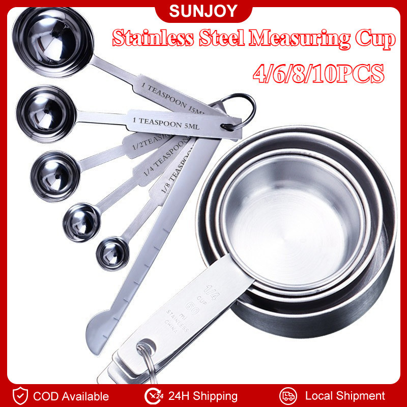 10PCS Set Stainless Steel Measuring Cup and Measuring Spoon with ...