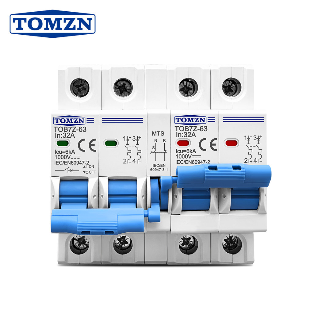 TOMZN 2P Plus 2P DC MTS Dual Power Manual Transfer Switch Circuit Breaker MCB for PV System 2P ...