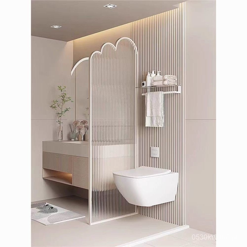 Glass Partition for Wash Basin Dry and Wet Separation Screen Cream ...