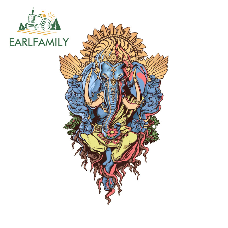 EARLFAMILY Ganesha Car Stickers Interesting Motorcycle Windows ...