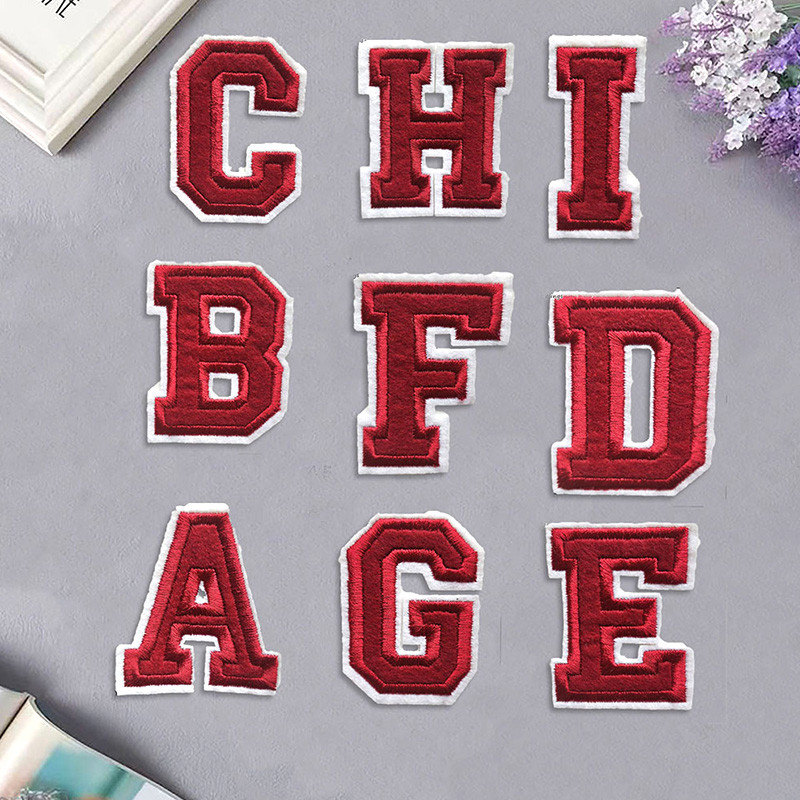 Embroidered English Letters Patch Applique DIY Sewing Clothing Dress ...