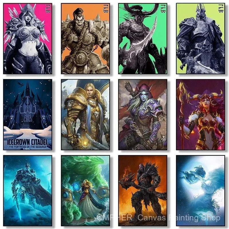 World of Warcrafts Lich King Sylvanas Game Poster Canvas Painting Wall ...