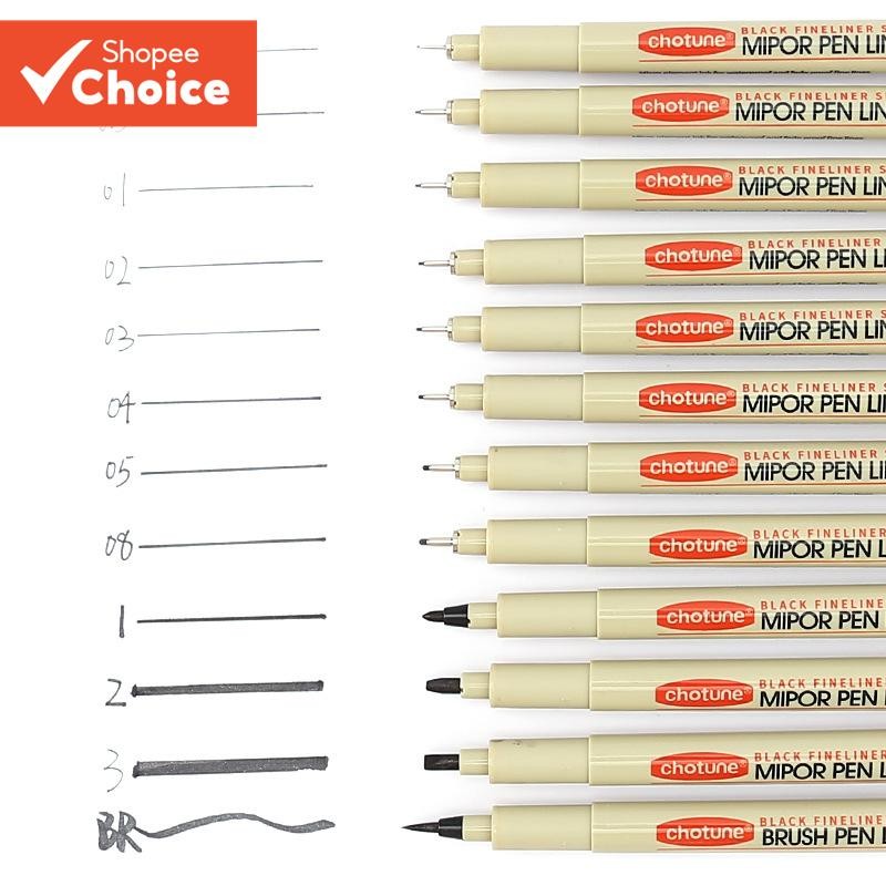 12pcs Hook Line Pen Set for Sketching, Hand-Painting, Anime Design ...