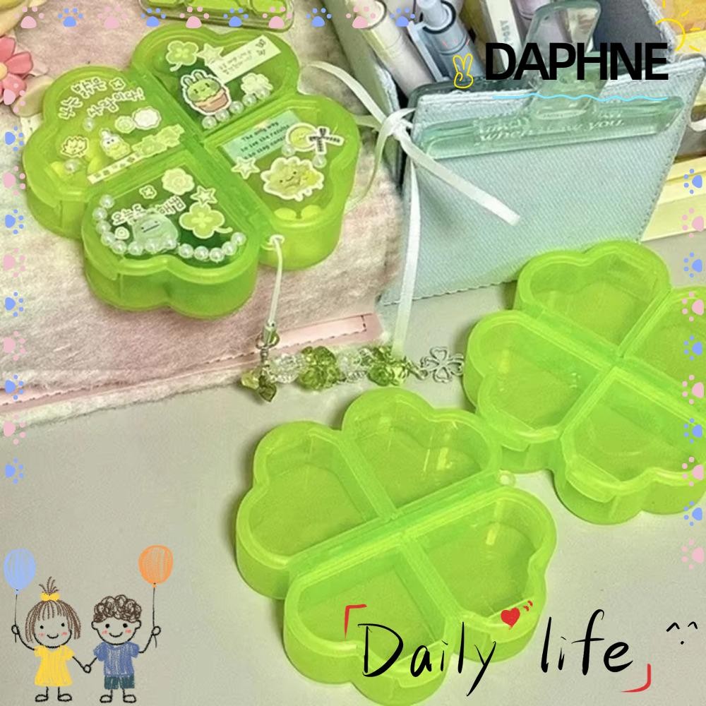 DAPHNE Pill Storage Box, 4 Grids Plastic Daily Pill Organizer, Four ...
