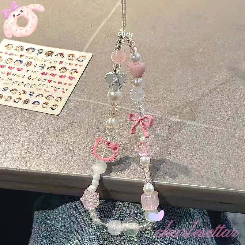 Kitty Bow Phone Chain Short Phone Lanyard Camera Chain Cute Female ...