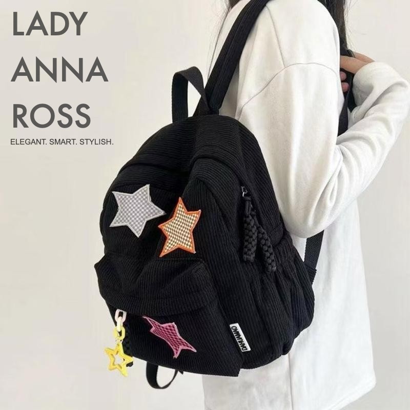 LAR STARLY Backpack | New style corduroy star backpack small cute ...