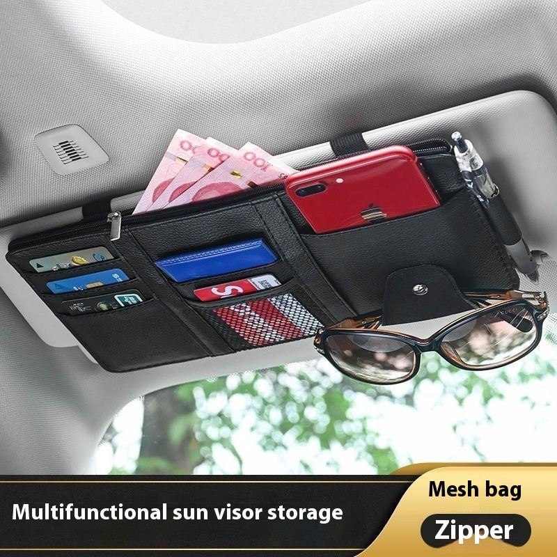 High-End Car Sun Visor Storage Bag with Multifunctional Card and ...