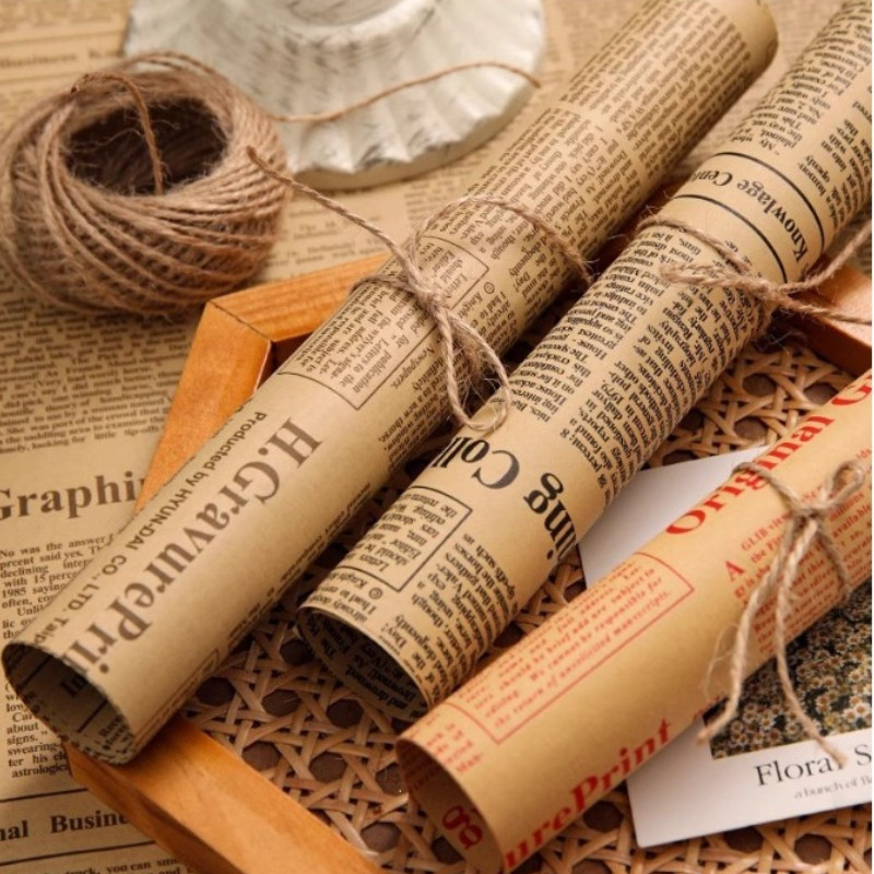 50*70cm Retro Flower Packaging English Newspaper Bouquet Gift Wrapping ...