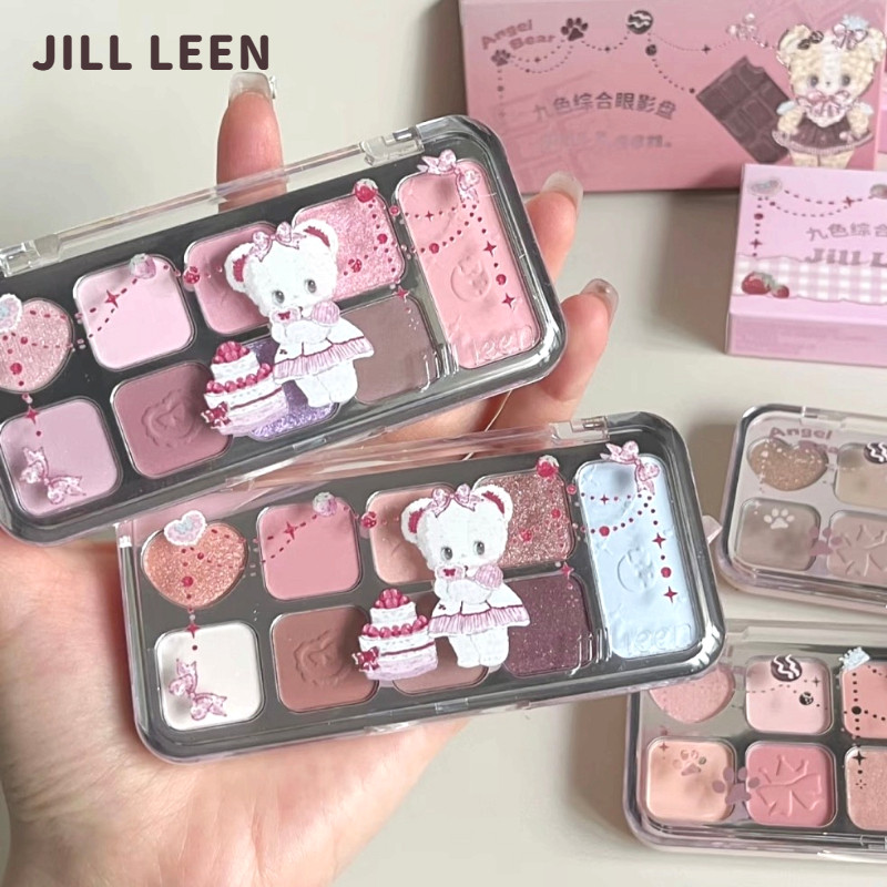 JILL LEEN Eyeshadow Nine-Colored Eyeshadow Versatile Glitter Velvet ...