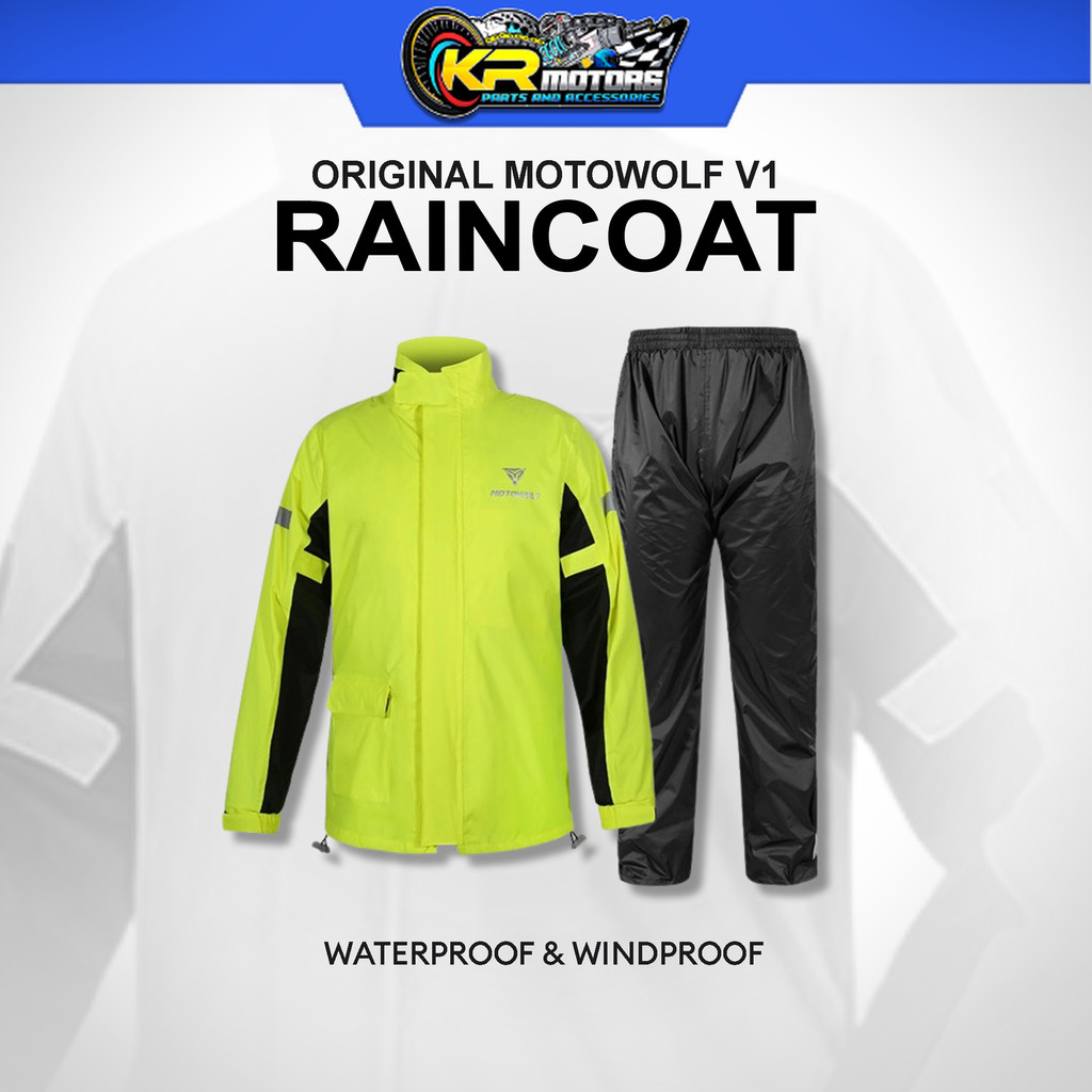 NEON Motowolf Raincoat Version1 Raincoat Unisex - Waterproof w/ Carry ...