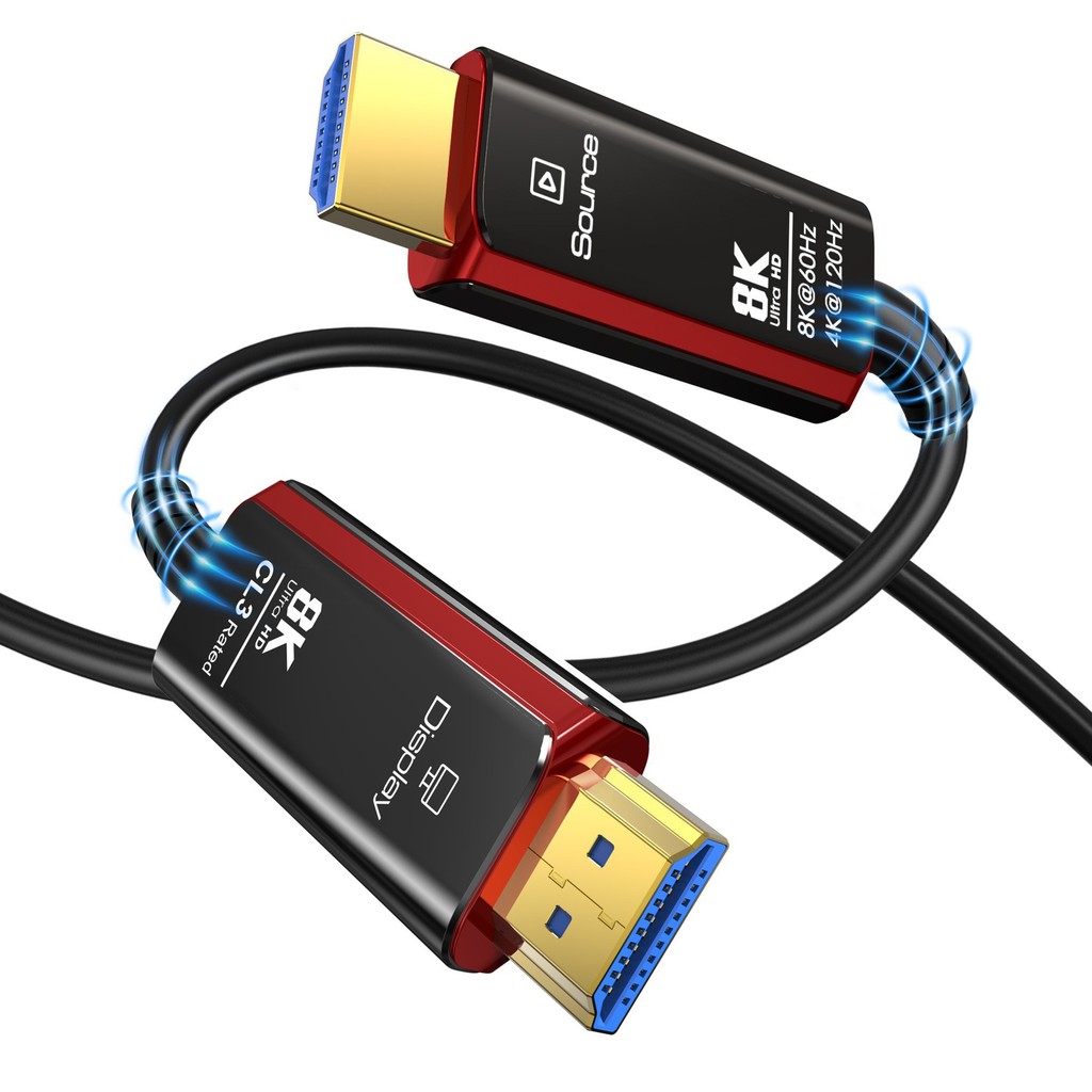 Premium Anti-Fire CL3 Rated HDMI 2.1 Fiber Optic Cable 8K@60Hz HDMI2.1 ...