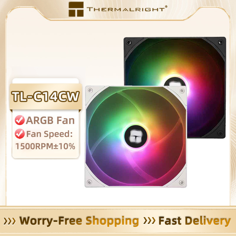 Thermalright TL-C14CW-S CPU Cooling Fan 140mm 4PIN PWM 1500RPM Hight Performance 14cm 3-pin ARGB ...