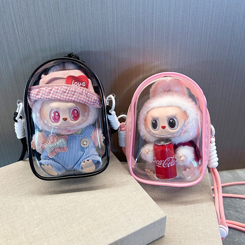Labubu Protect Case Labubu Sitting Party 15cm Cotton Doll Shoulder Pain ...