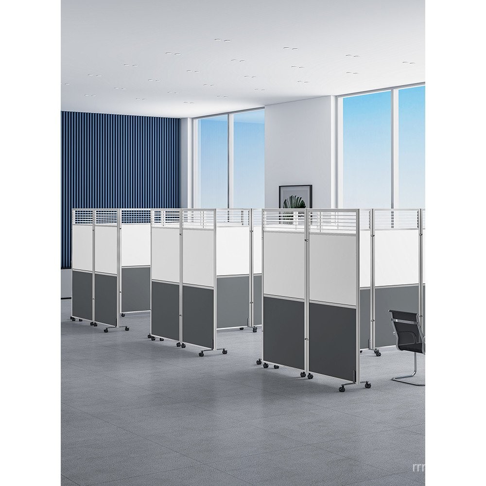 Office Partition Screen Desk Divider with Door Fence Commercial Cubicle ...
