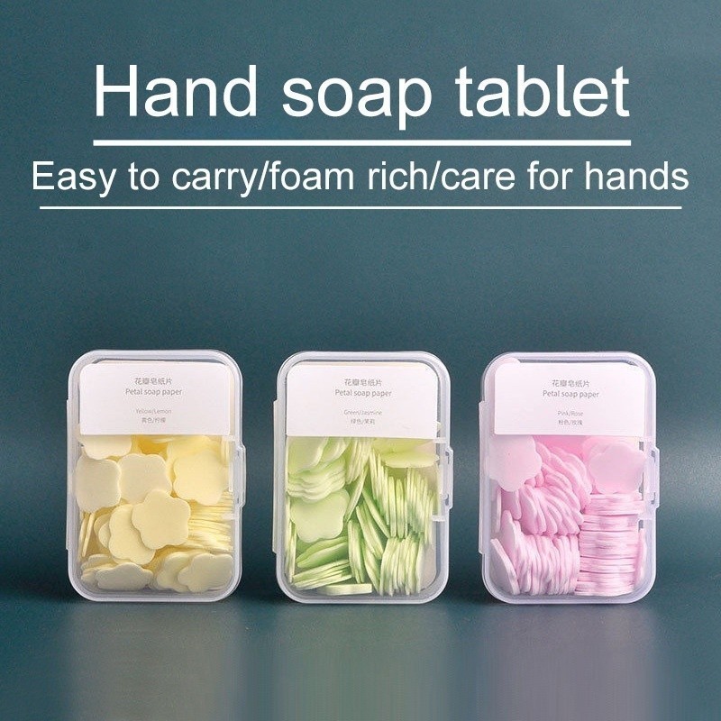 100PCS Disposable Soap Paper Travel Soap Paper Washing Hand Bath Clean ...