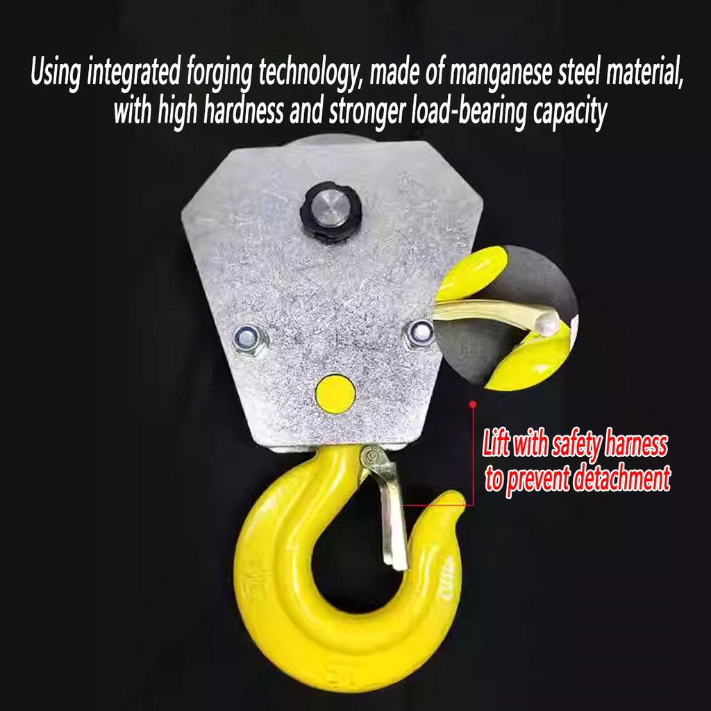Lifting Bearing Pulley Hook Universal Rotating Hooks Wire Rope Heavy ...