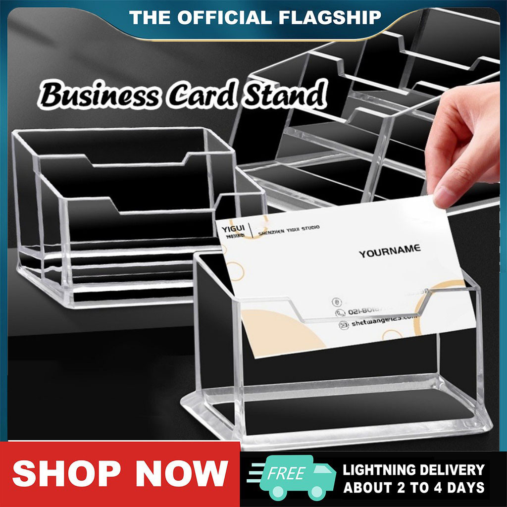 1/2/3 Tier Business Card Stand Holder Acrylic Name Card Desk Stand ...