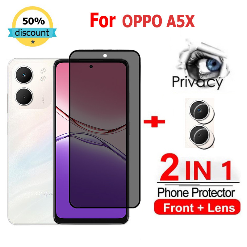 OPPO A5X Privacy Tempered Glass For OPPO Reno 14 13F 13 12 11F 12F 8T ...