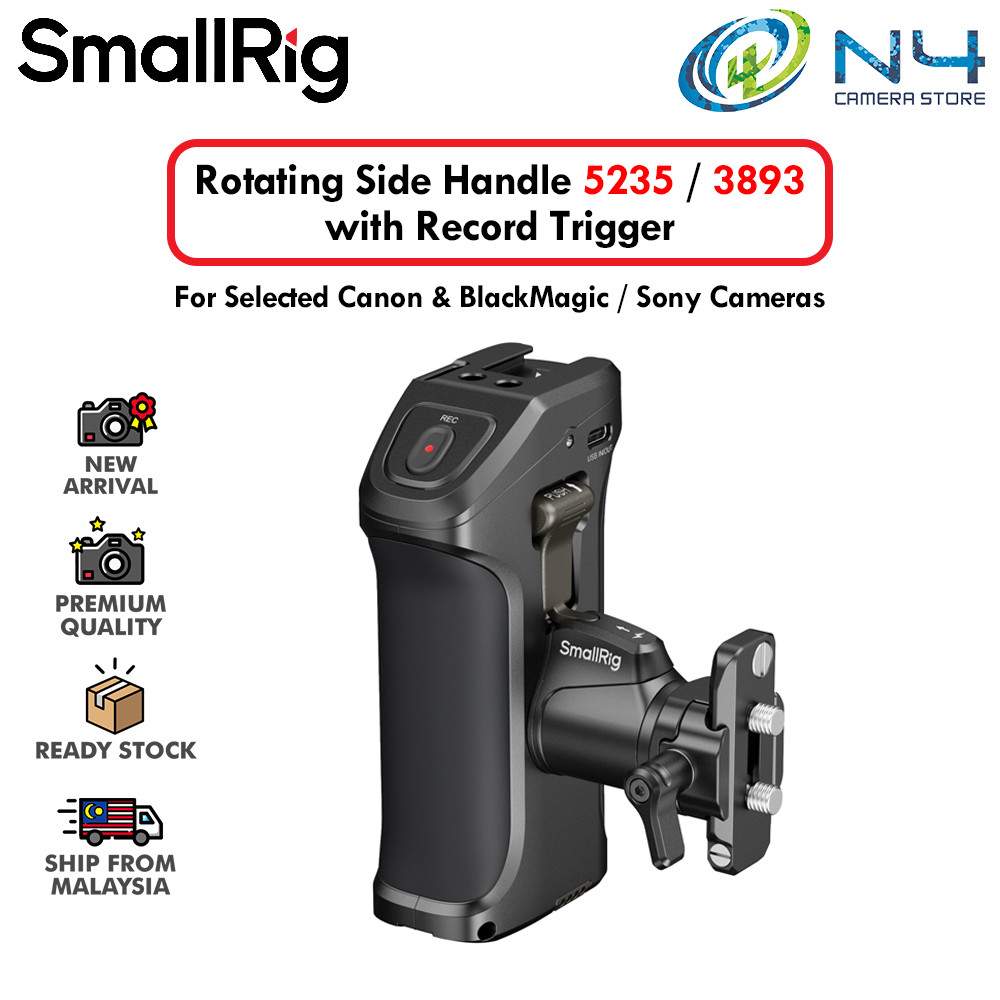 SMALLRIG Rotating Side Handle with Trigger REC for Selected Canon ...