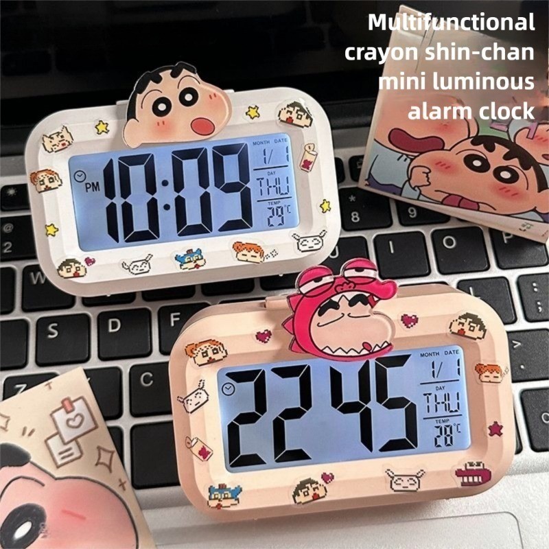 LED Alarm Clock Cute Cartoon Table Clocks Capybara Chiikawa Kuromi ...