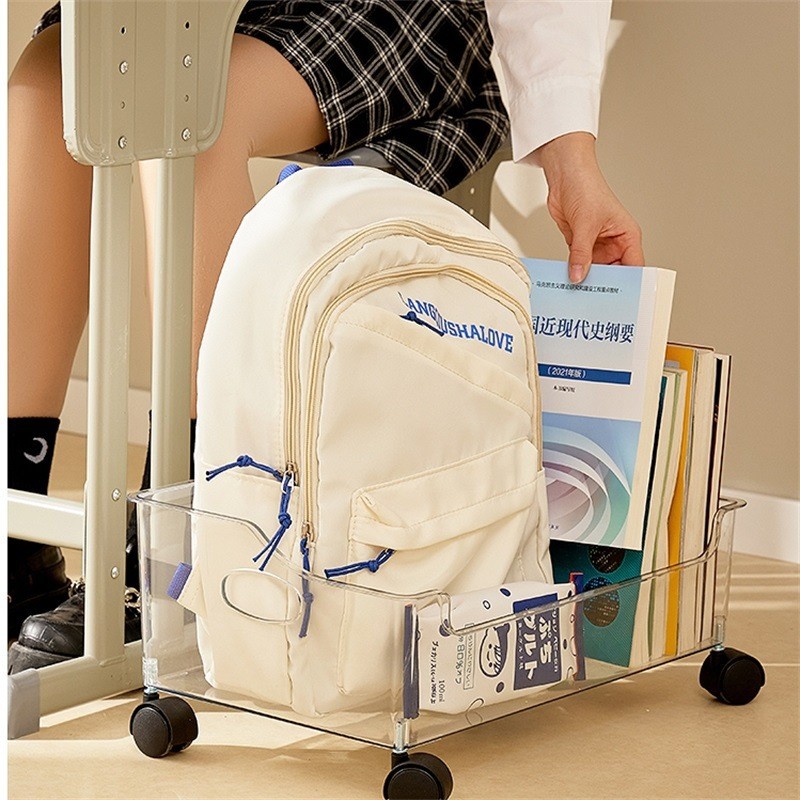 Rolling Book Box Movable Portable Book Storage High School Student ...