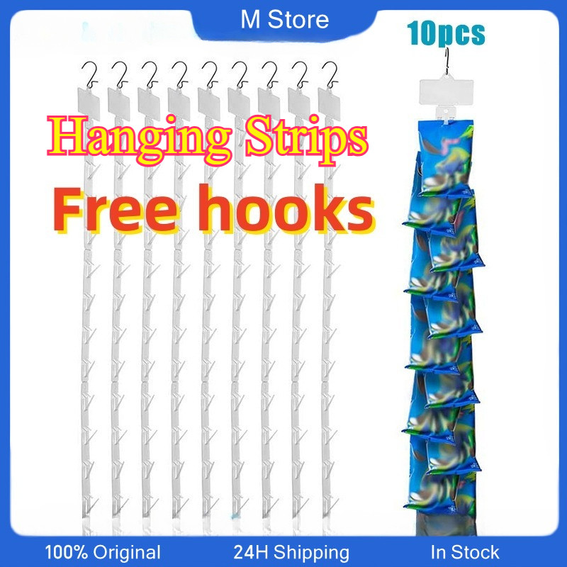 On Hand 10/20 Snack Hanging Strips with Hooks Station Hanging Strips ...