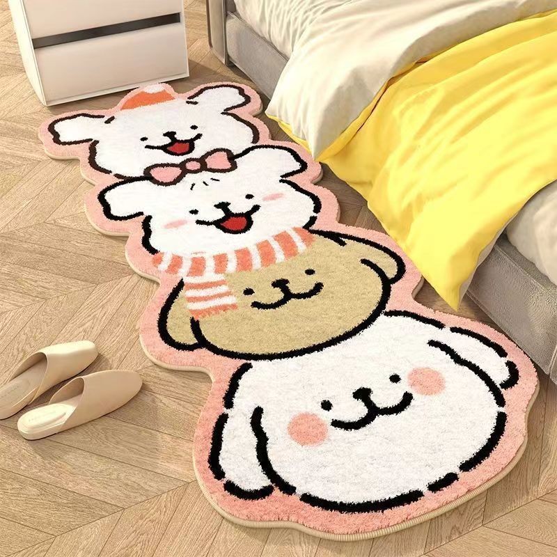 Line Puppy Cute Cartoon Bedroom Carpet Bedside Carpet Imitation ...