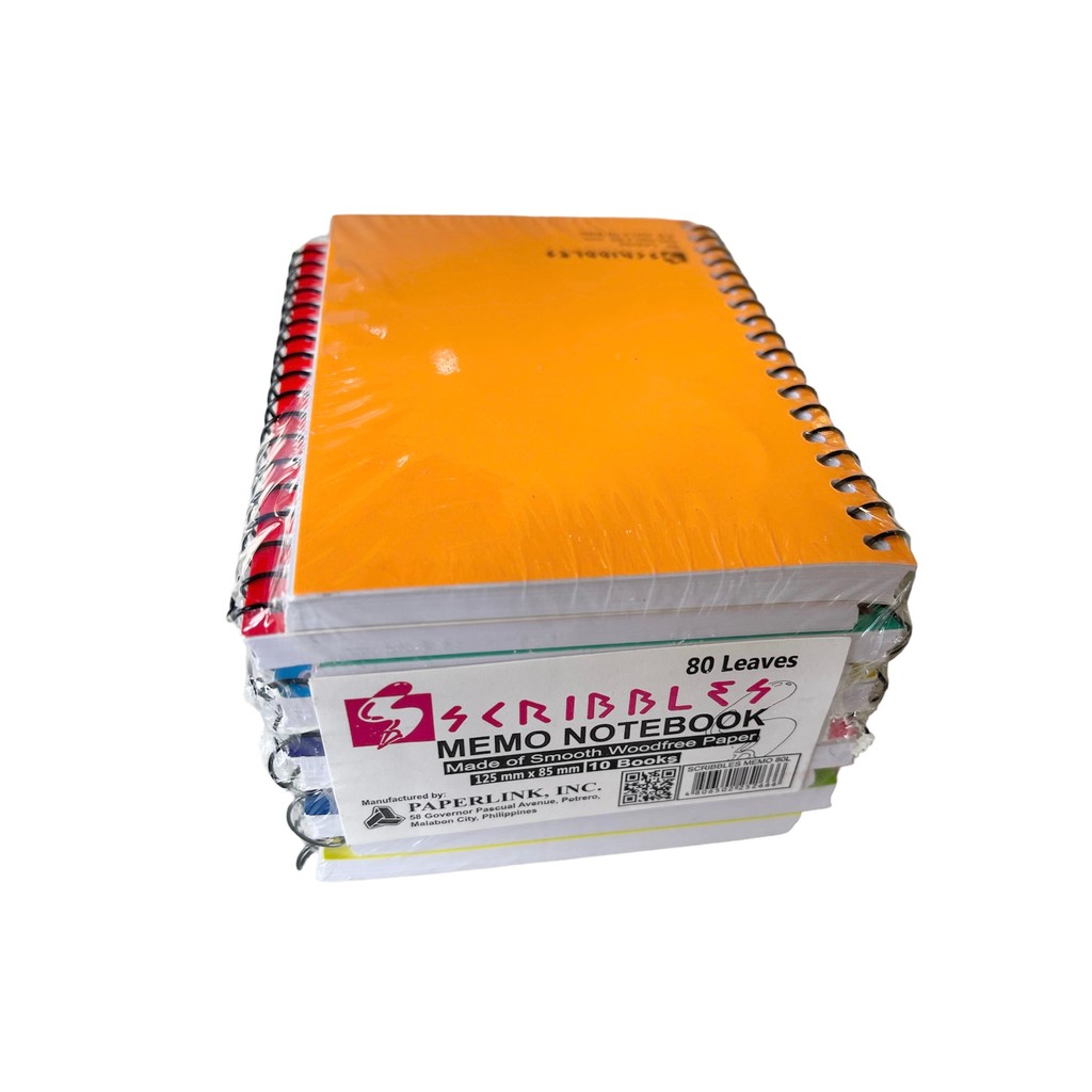 Scribbles Spiral Memo Notebook 80lvs | 10pcs (Asstd Color) | Shopee ...