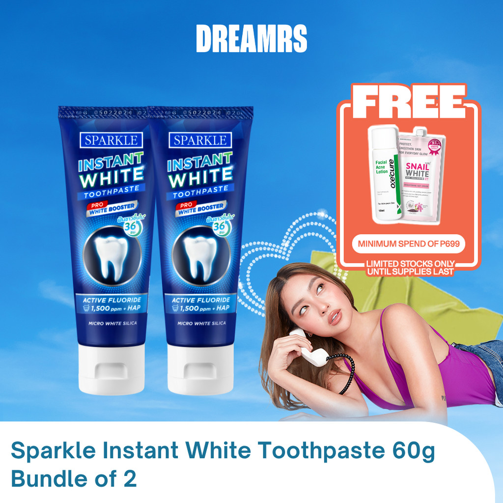 Sparkle Instant White Toothpaste 60g Bundle of 2 (DREAMRS) | Shopee ...