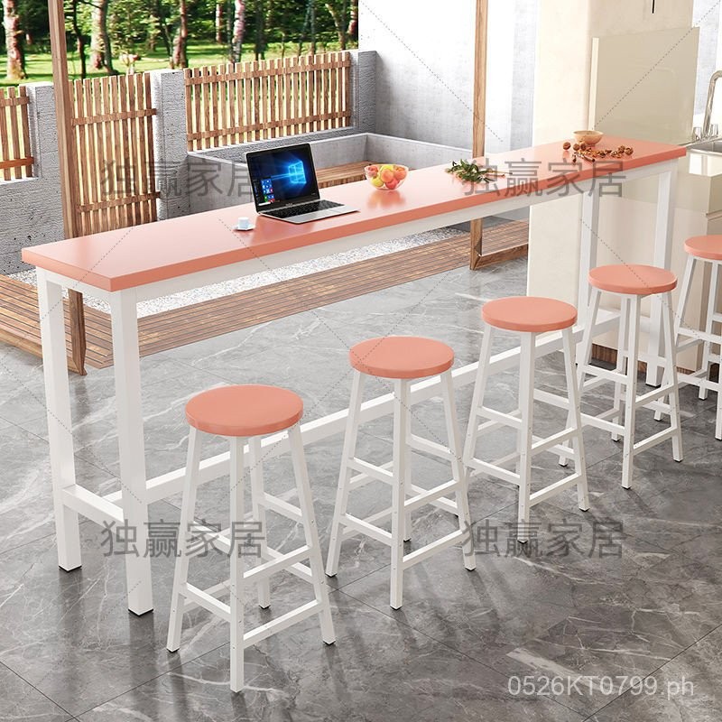 Home Narrow Wall Living Room Table and Chair Set Bar Table Combination ...
