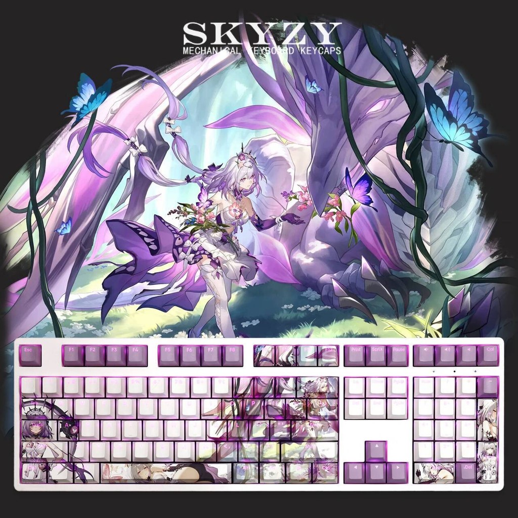 Castorice Keycaps Cherry Profile Honkai Star Rail TKL Penetrating Light ...