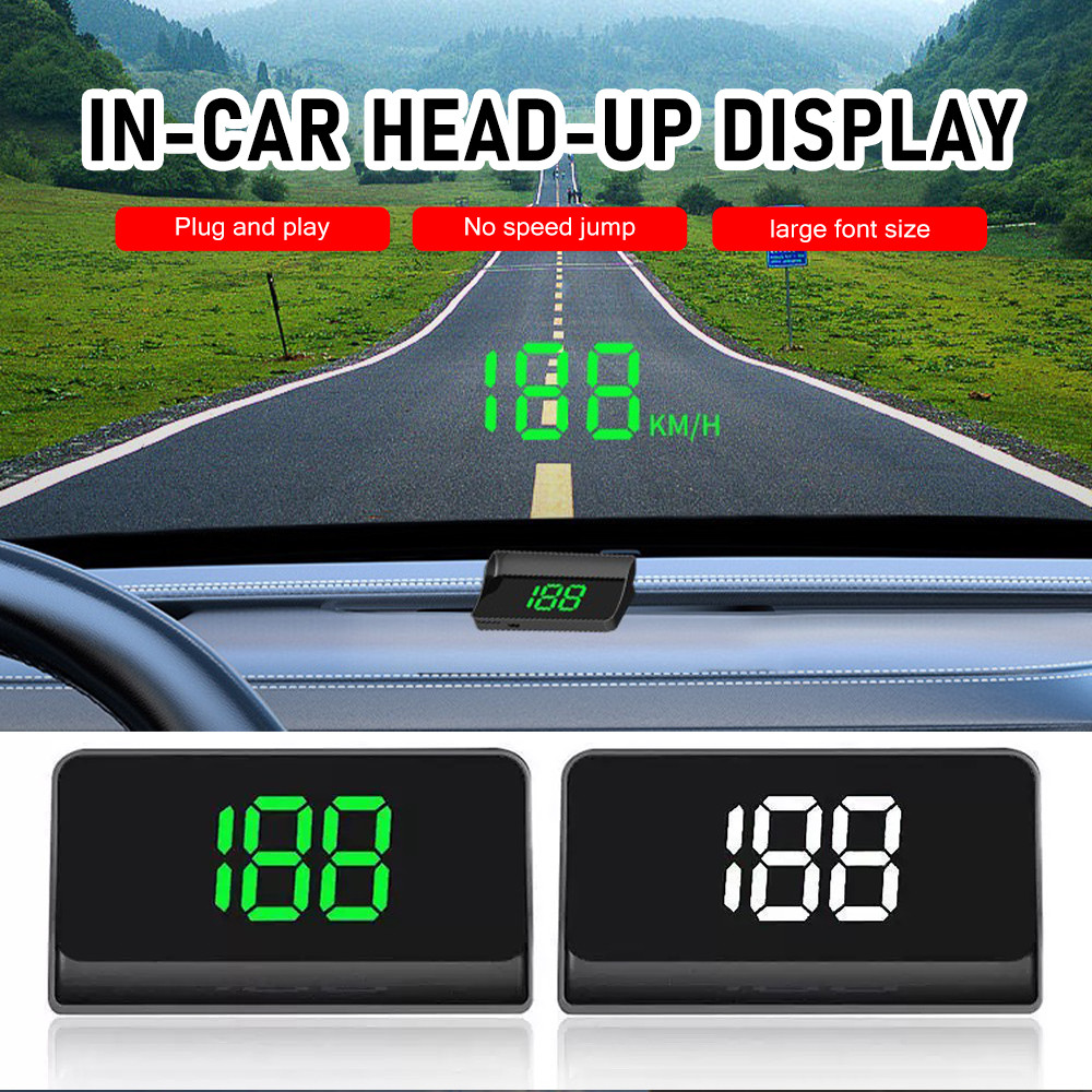 Display Digital HUD KMH/MPH Speedometer GPS And Plug Car Head Play ...