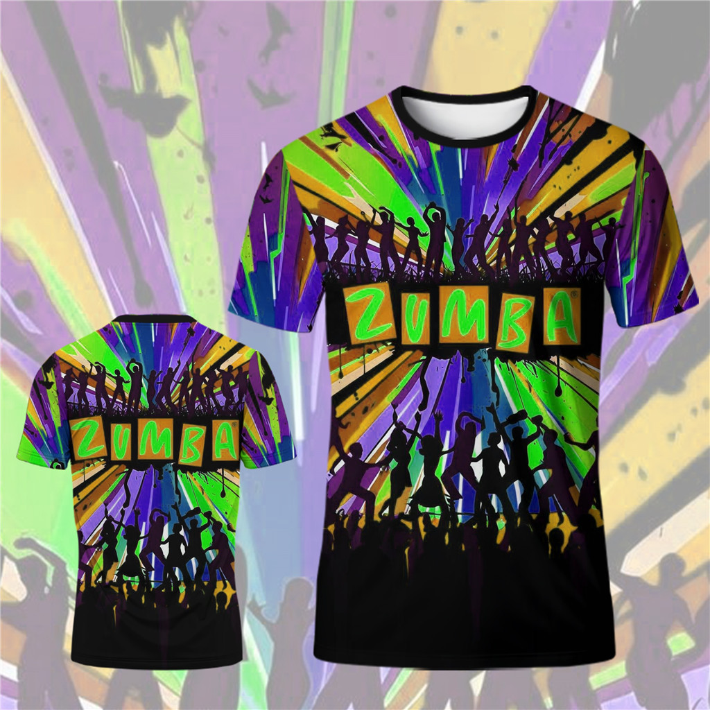 summer new Rainbow zumba pattern print Full sublimation t-shirt for ...