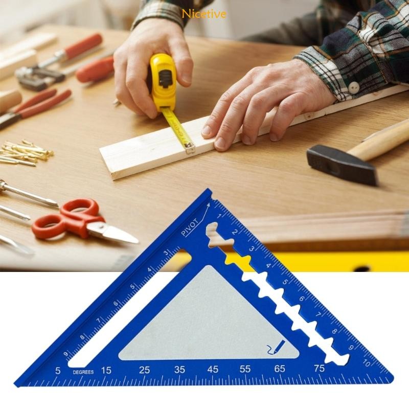 NICE Triangle Ruler Aluminum Drafting Triangle Square Ruler 45 90 ...