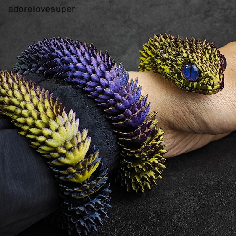 AD1PH Action Figure 3D Printed Snake Articulated Bush Viper Toy-Dragon ...