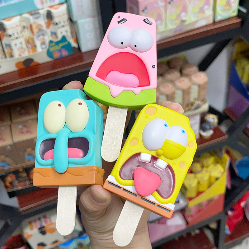 3Pcs/Set 11cm Anime Popsicle Ice Cream Sponge Baby Squidward Tentacles ...