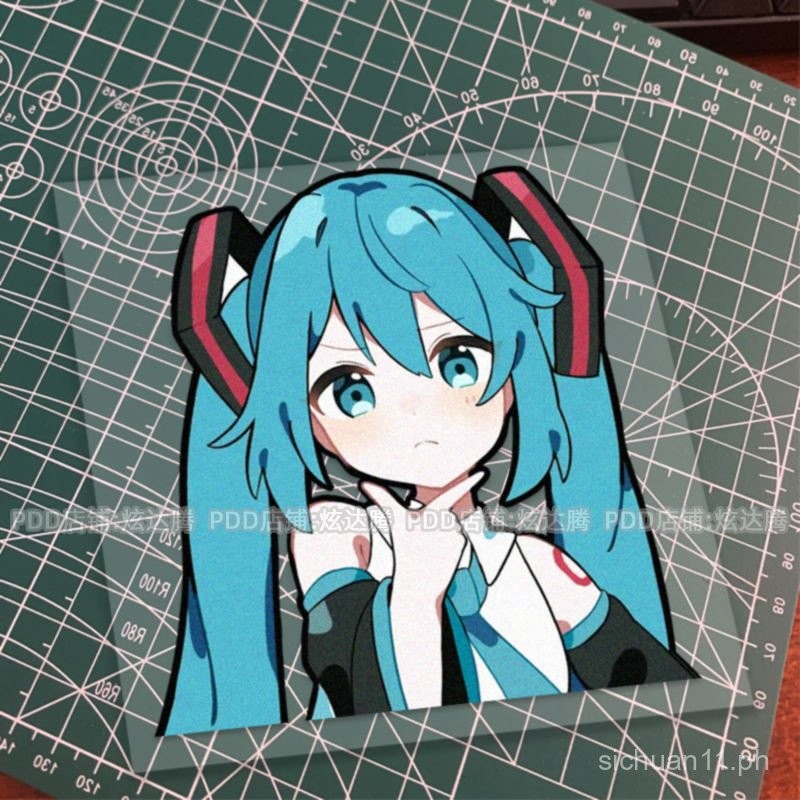Hatsune Future MIKU 2D Anime Reflective Cartoon Stickers for Decorating ...