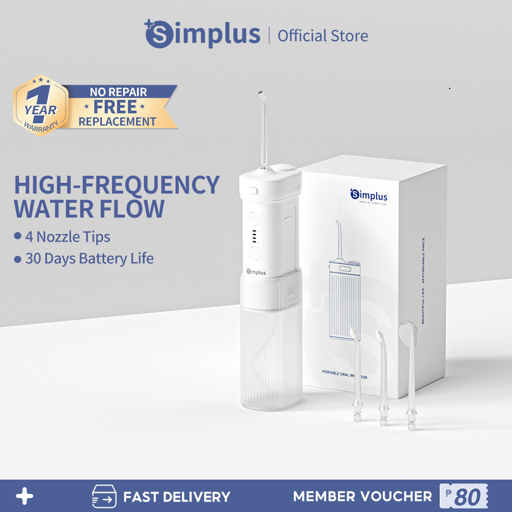 Simplus Water Dental Flosser Cordless Oral Irrigator 200ML Rechargeable ...