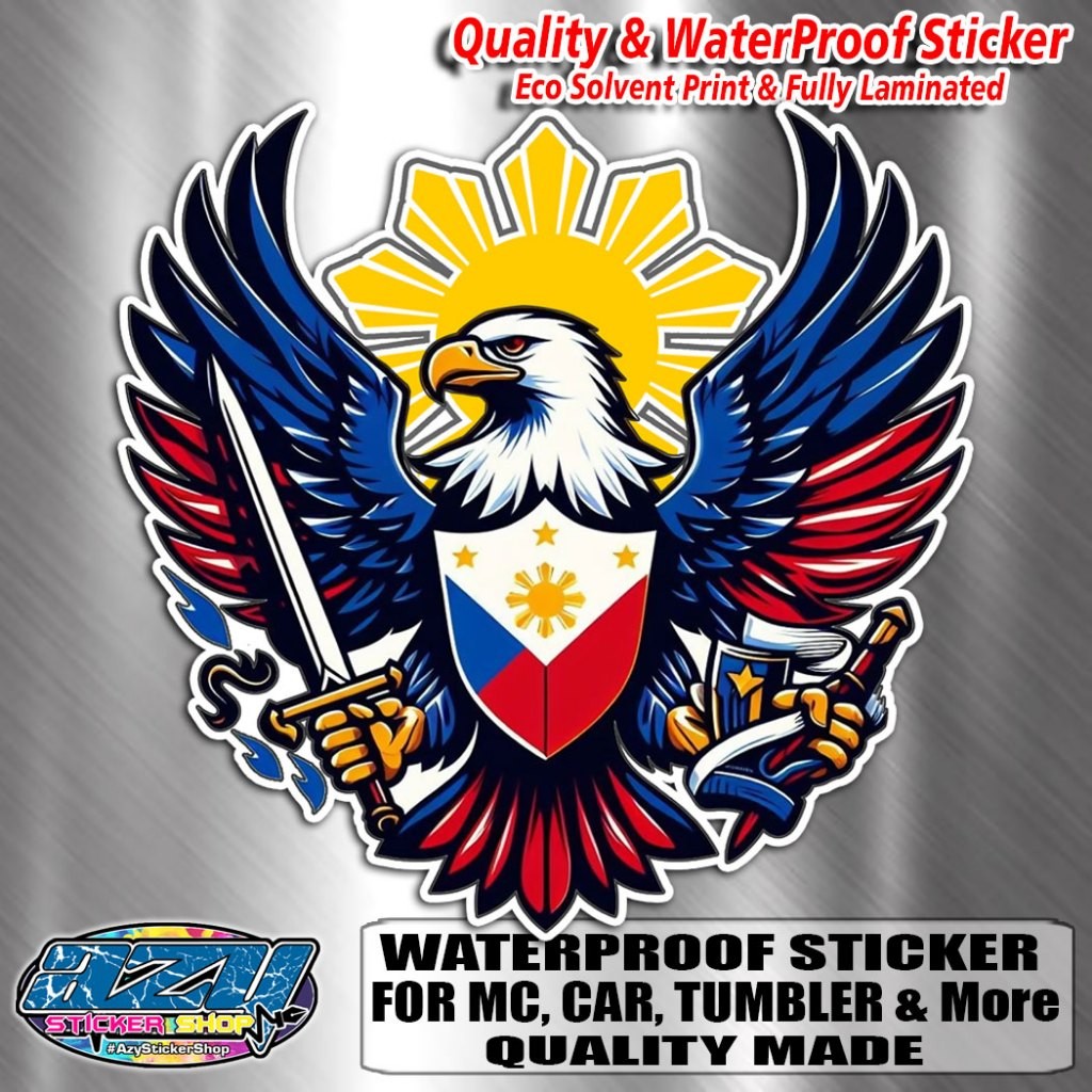 Phil Flag Eagle Sticker for Car, MC, Tumbler etc. Waterproof, Quality ...
